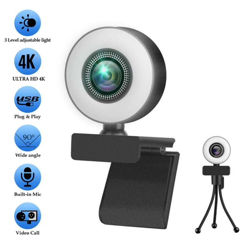 Full HD Webcam Full HD With LED Fill Light – Epodot.com